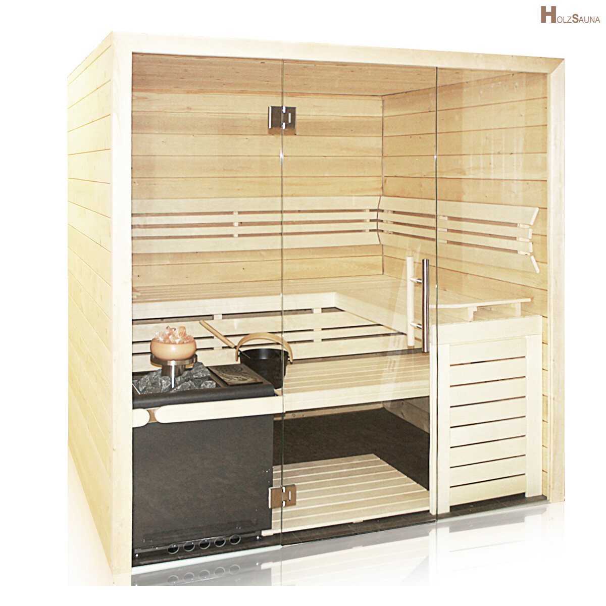 Fichte Massivholz Sauna Swissmade Glasfront, CHF 11'870,00